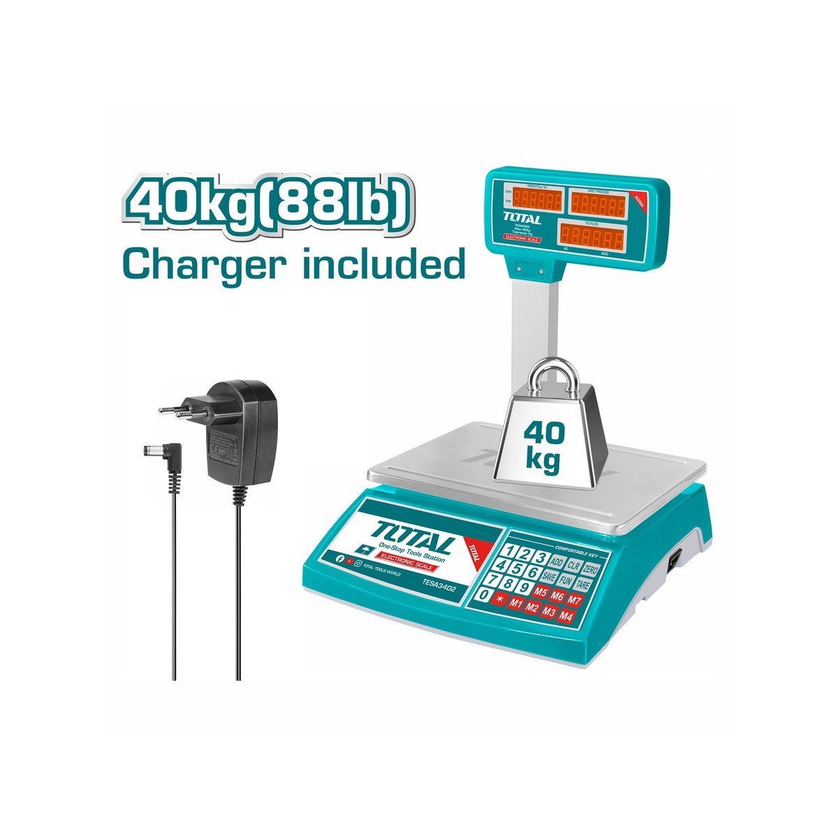 TOTAL ΗΛΕΚΤΡΟΝΙΚΗ ΖΥΓΑΡΙΑ 40Kg - Ergalia CY